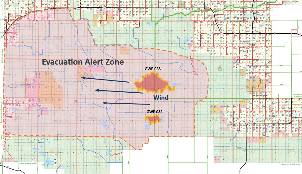 Saddle Hills County has issued a wildfire alert, for the area between ...