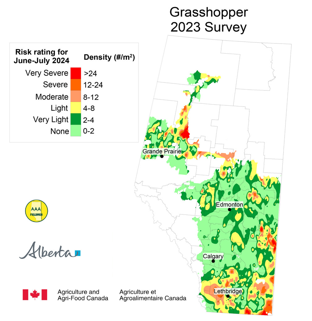 Grasshoppers – Survey and maps | Alberta.ca
